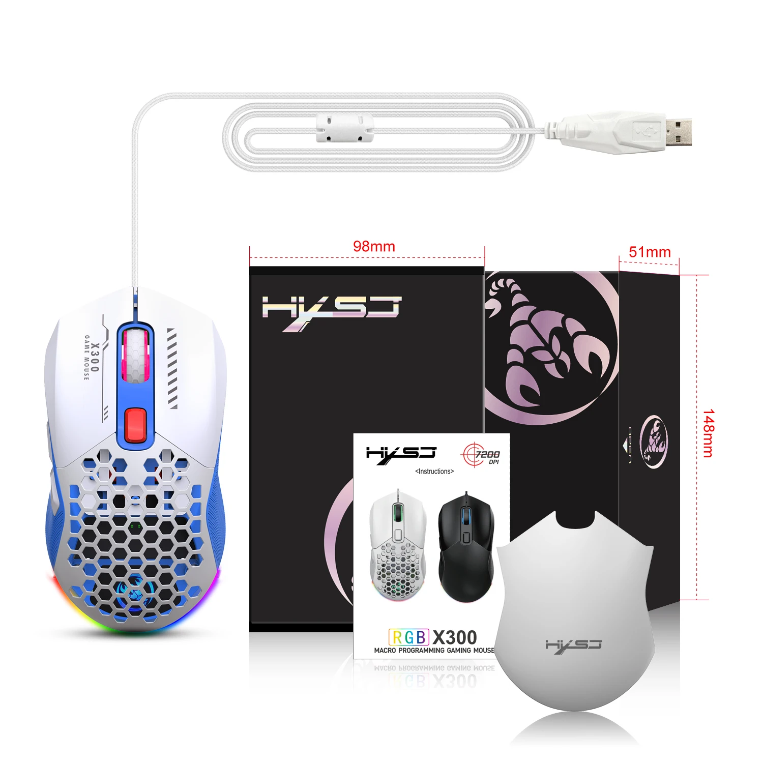 New Design Customizable Wired Mouse: 6 Buttons,Abs Material,7200dpi,Rgb ...