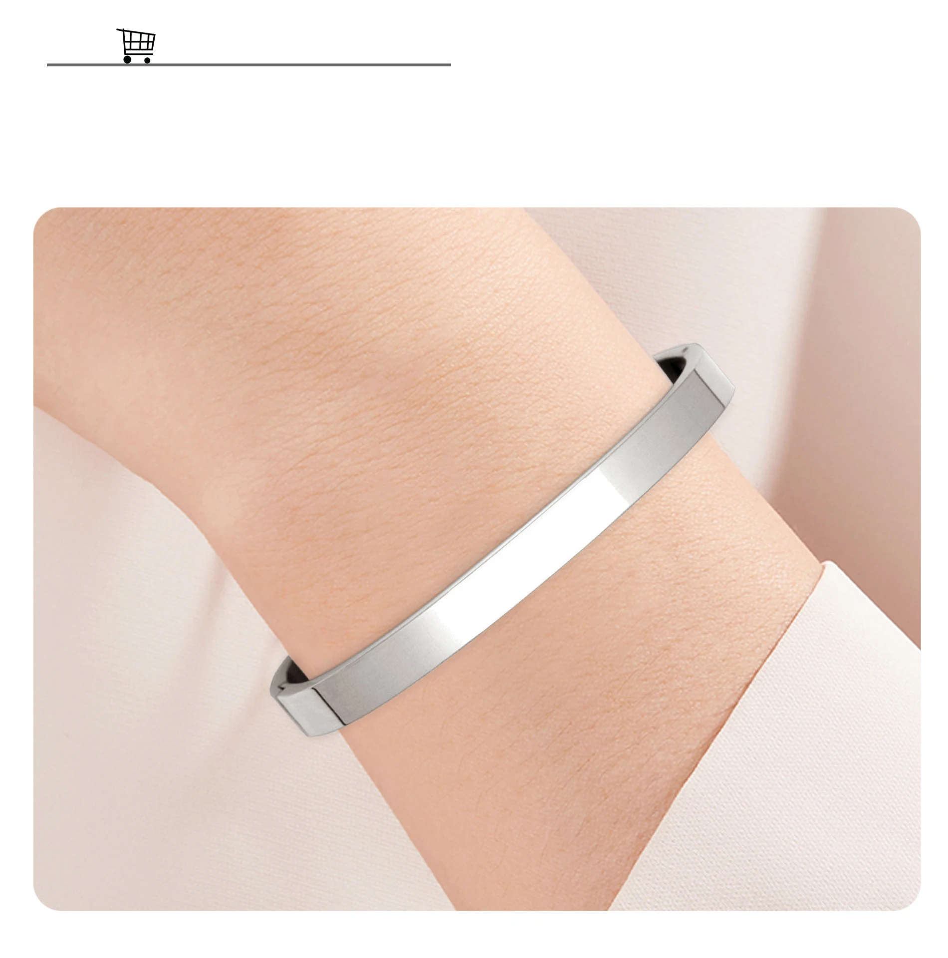 4mm / 6mm / 8mm Stainless Steel Blank Bangle Silver Gold Rose Gold ...