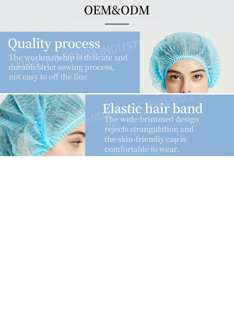 Disposable Non Woven Round Strip Cap - Clip Caps for Healthcare