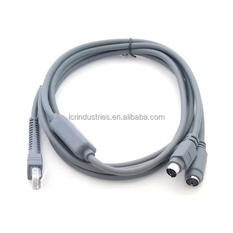Male RJ45 to DB9 Female RS232 Barcode Scanner Cable for Zebra Symbol