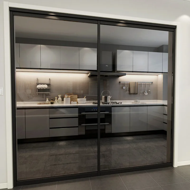 Hanging Rail Sliding Doors Titanium Alloy Trackless Sliding Doors for ...