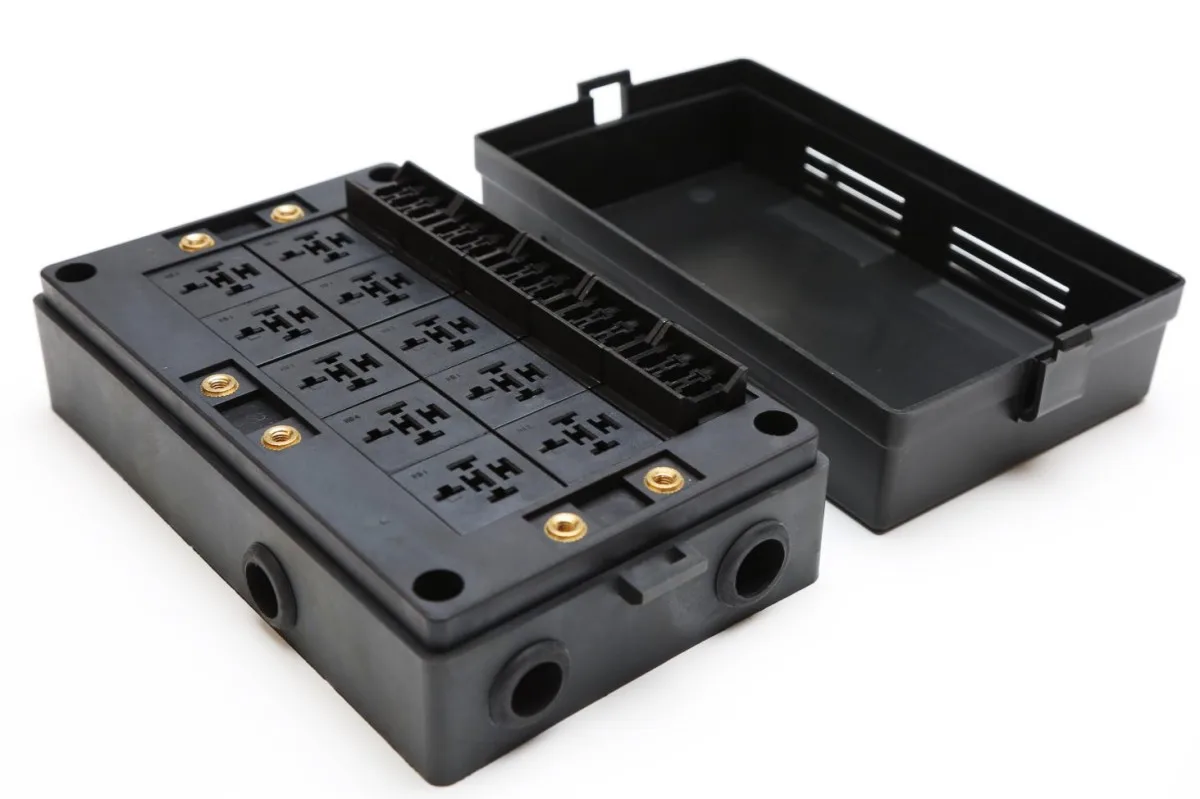 Shengruichi Fuse Relay Box - 15 Slots Fuse Holder & 10 Slots Relay Panel