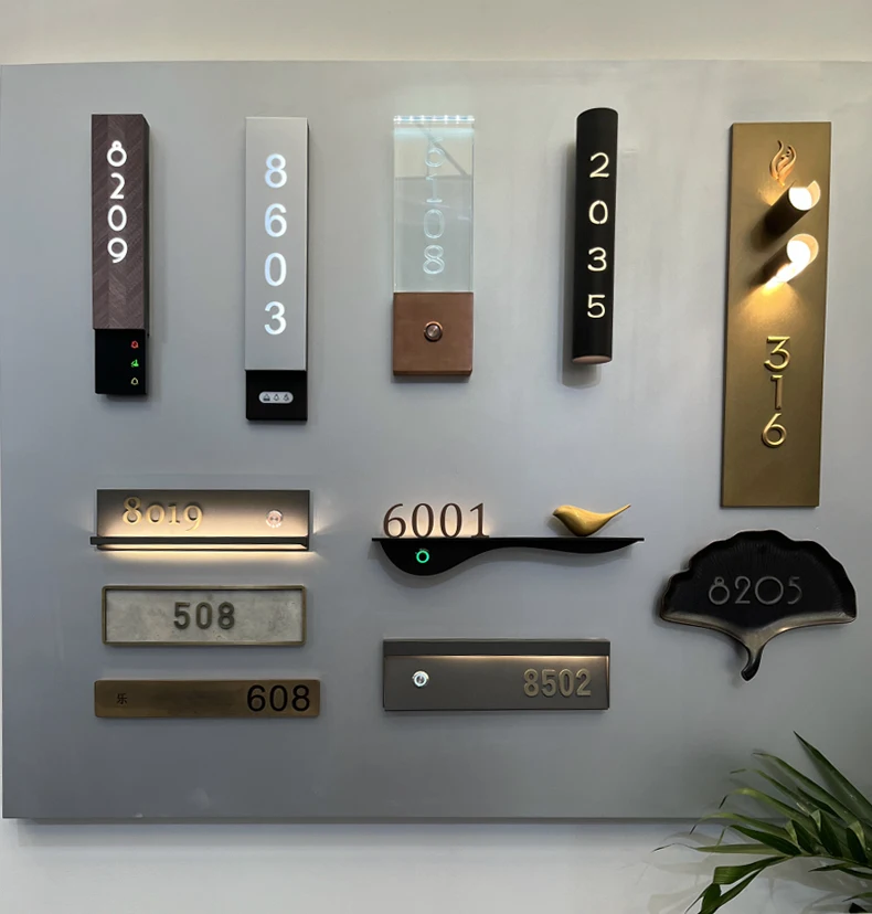 New Arrival Oem Customized Smart Hotel Plates Unique Door Room Number ...