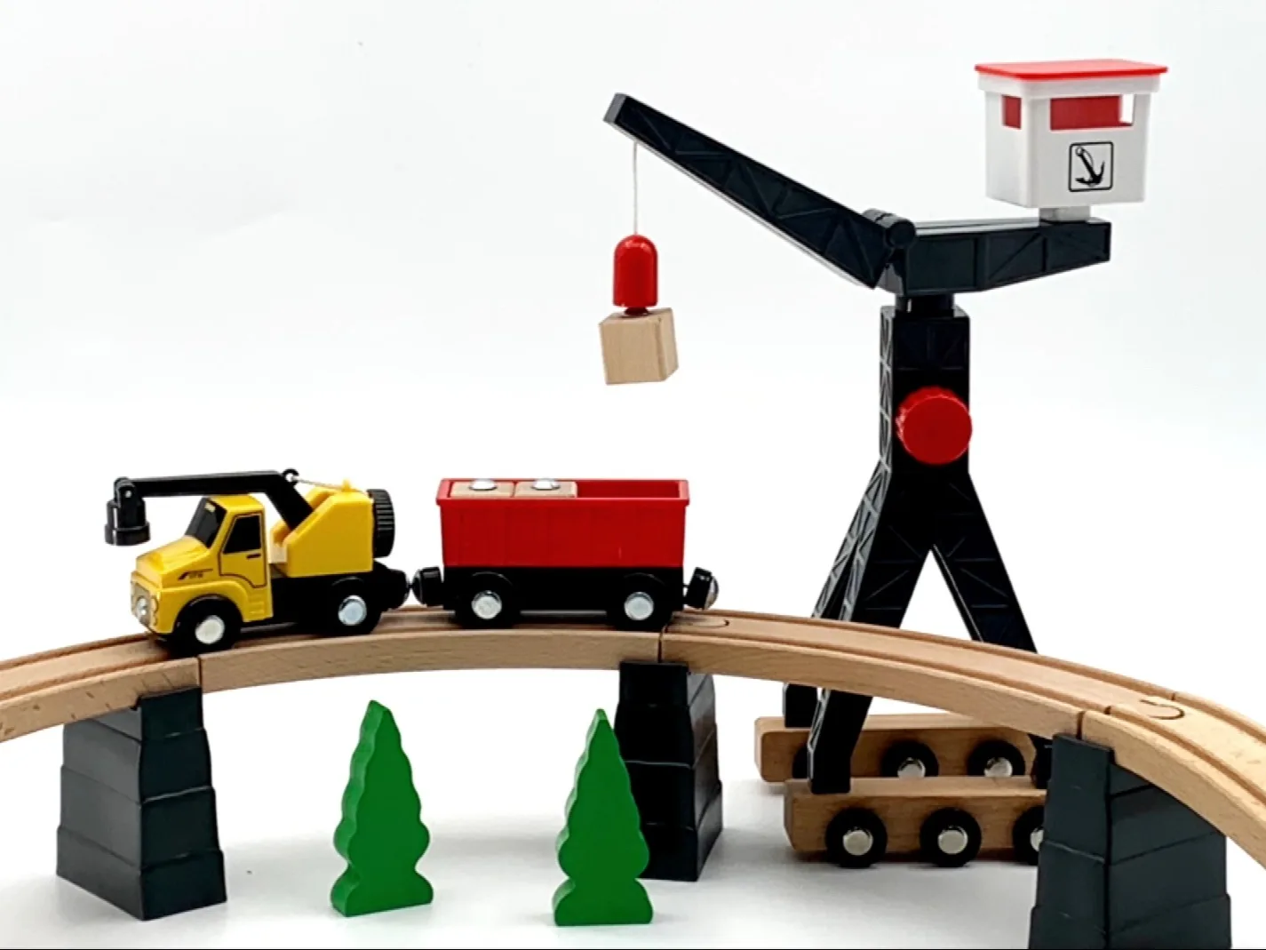 Large Wooden Rail Transit Building Blocks Children's Toys Early ...