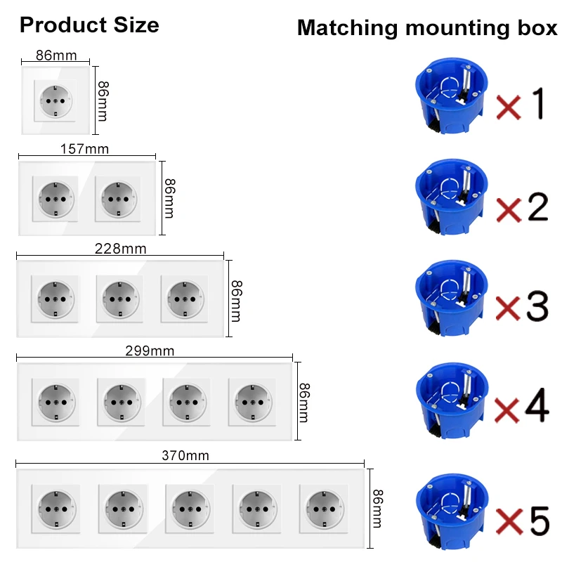 Wall Mounted Module with European Standard White Touch Glass Panel