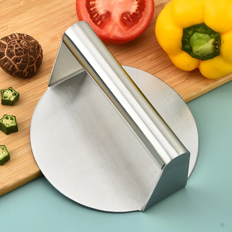 Stainless Steel Meat Press Square Hand Meatloaf Steak Sizzling Press ...