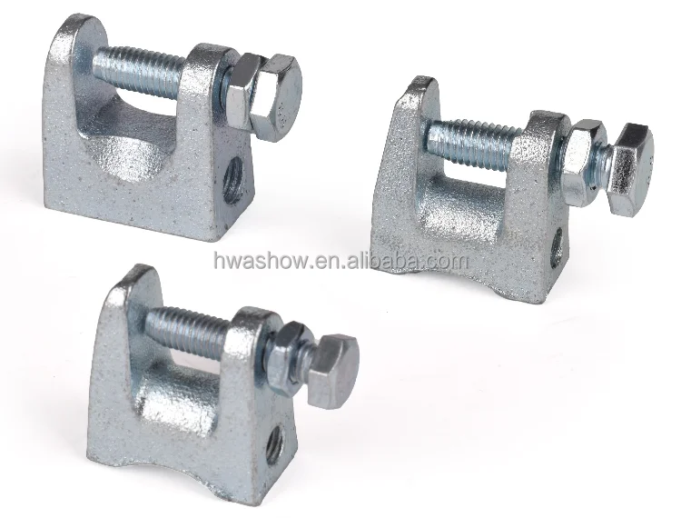 Galvanized I-Beam Clamp with Threaded Rod - Adjustable Steel Suspension ...