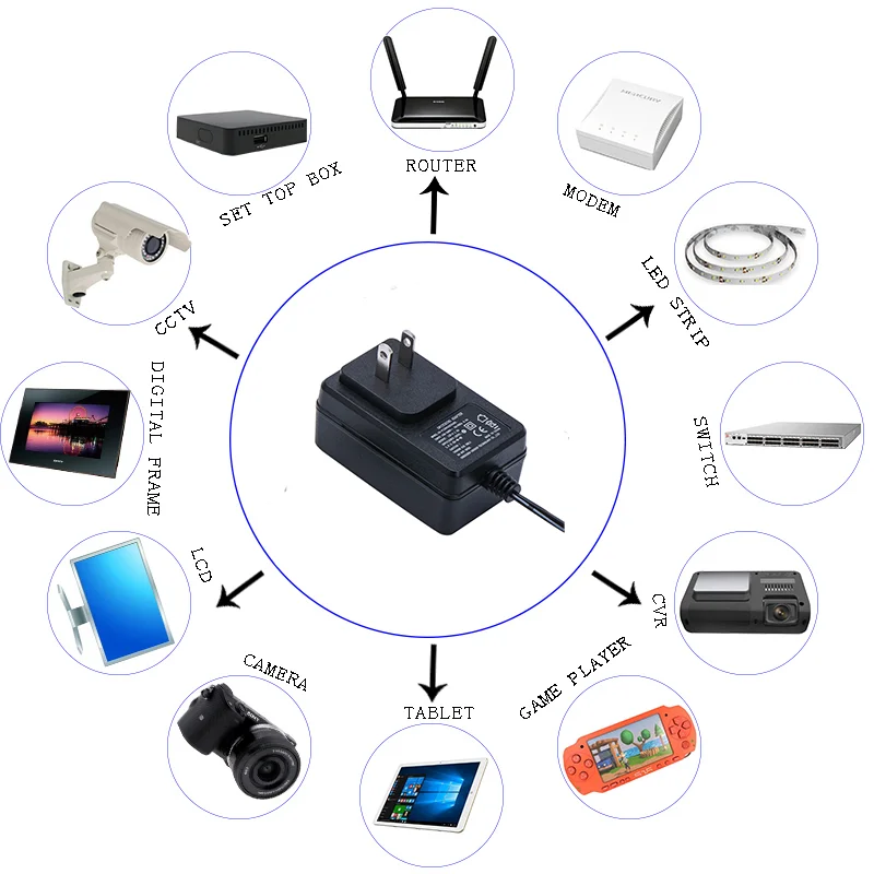 Cctv Camera Tv Adapter 12v 2a 24w Travel And Converter Ac Dc Us Adaptor ...
