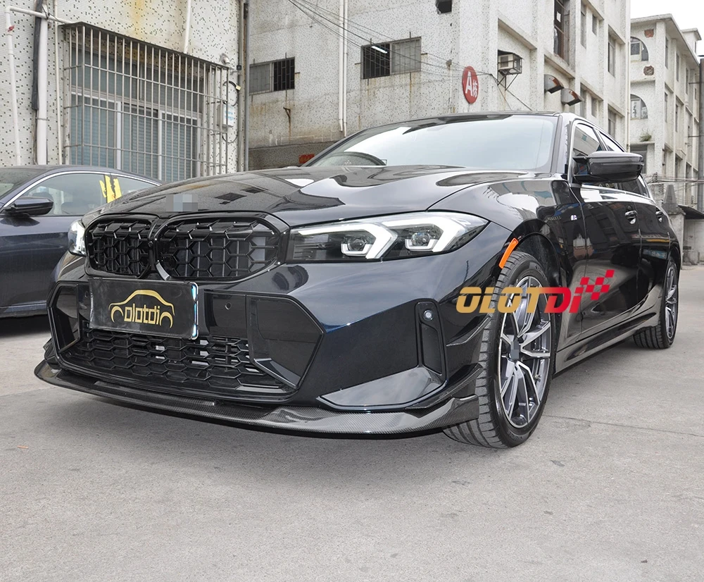 3d Style Carbon Front Bumper Spoiler Chin Lip Front Splitter For Bmw 3 ...