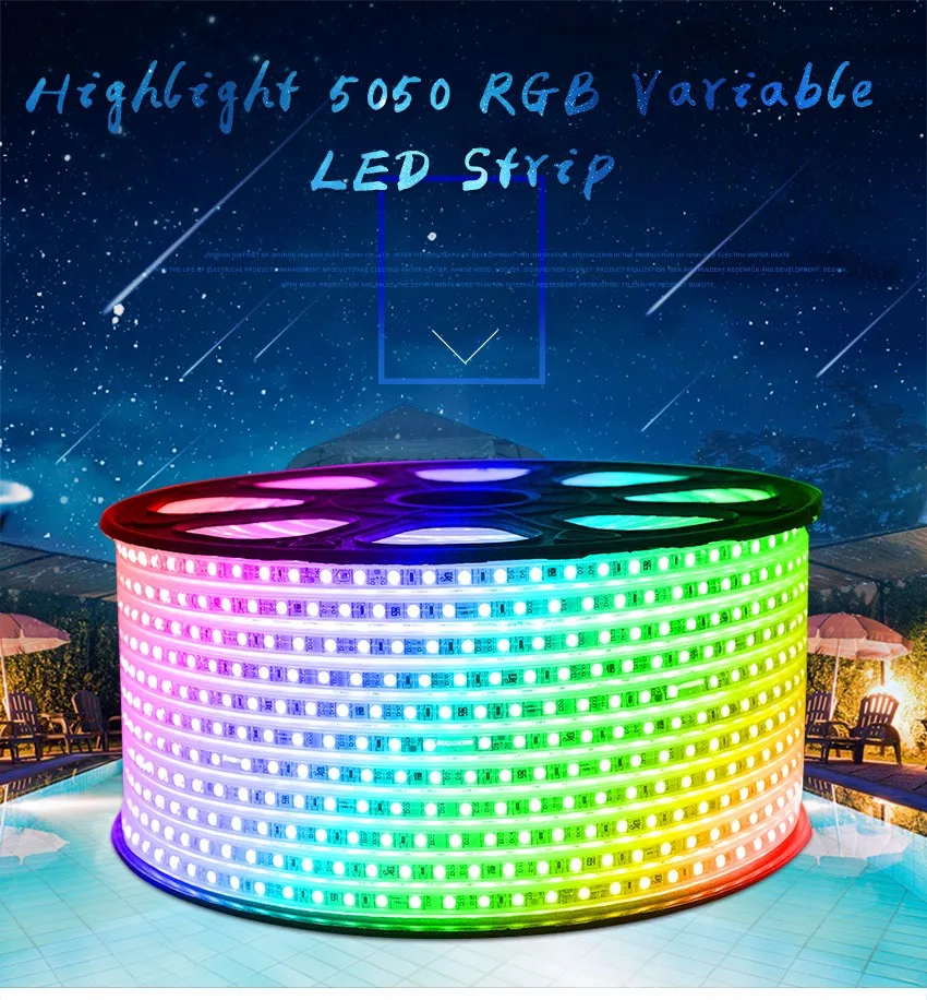 100m LED RGB IP65 Waterproof Strip Light with Remote Control