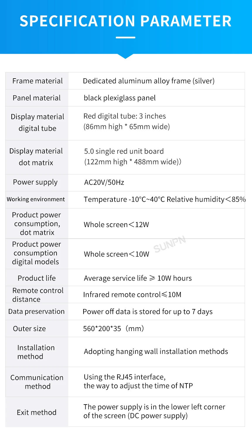 Wall Mounted Digital Clock with NTP POE for Schools & Hospitals