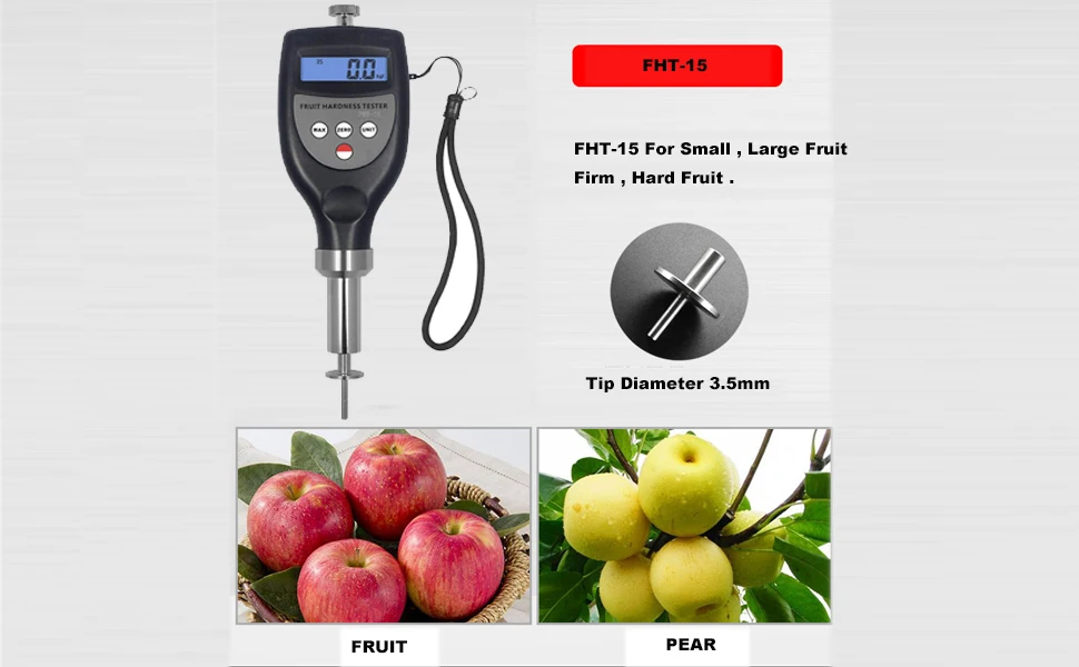 Fruit Penetrometer - Hardness Tester for Small & Large Fruits