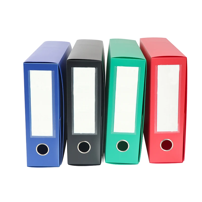 High Quality A4 Size PP Solid Color Foldable File Box