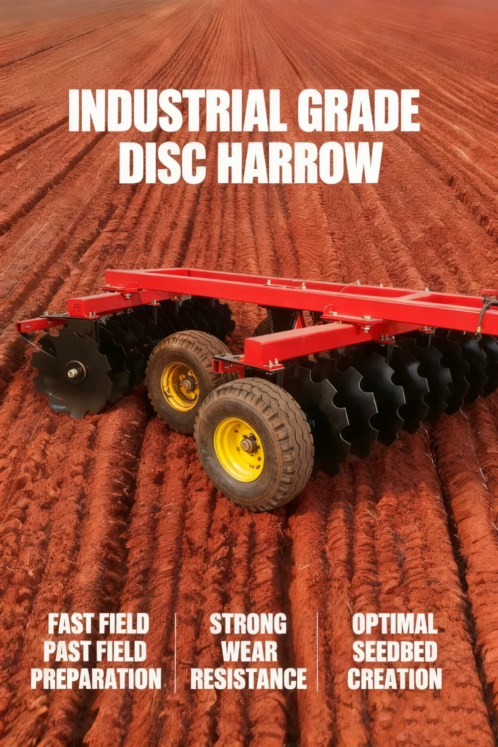 Towed Disc Harrow for Soil Turning Stubble Killing Crushing Wasteland ...