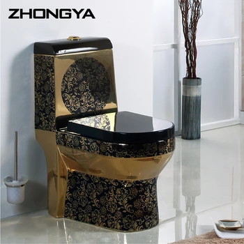 Middle East Style Sanitary Ware Bathroom Ceramic Luxury Black Gold ...
