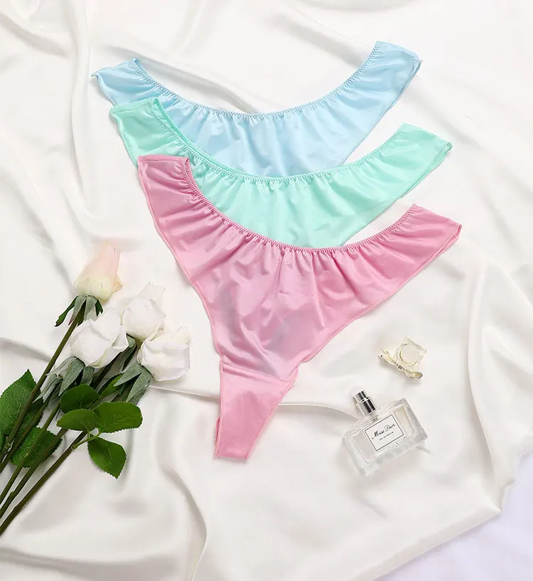Low Waist Comfortable High Elastic Ruffles Smooth Plain Breathable 8731