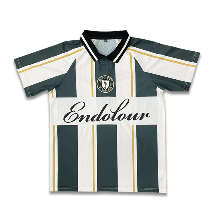 Custom Vintage Design Football Wear Classic Retro Stripe Green Youth ...