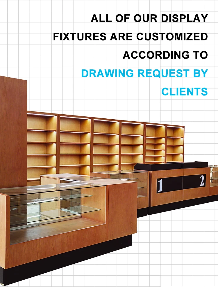 Custom Design Smoke Shop Display Table - Showcase Counter Cabinets
