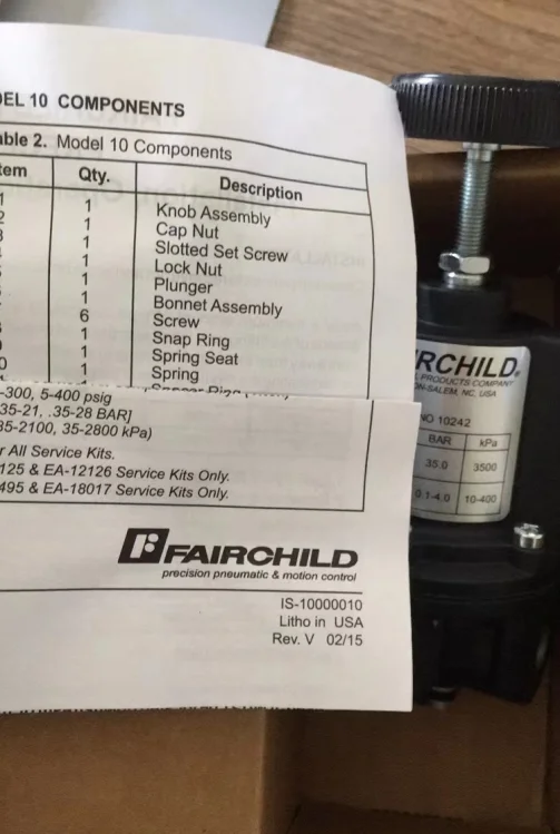 Rotork Fairchild Model 10 Series Pneumatic Precision Regulator For ...
