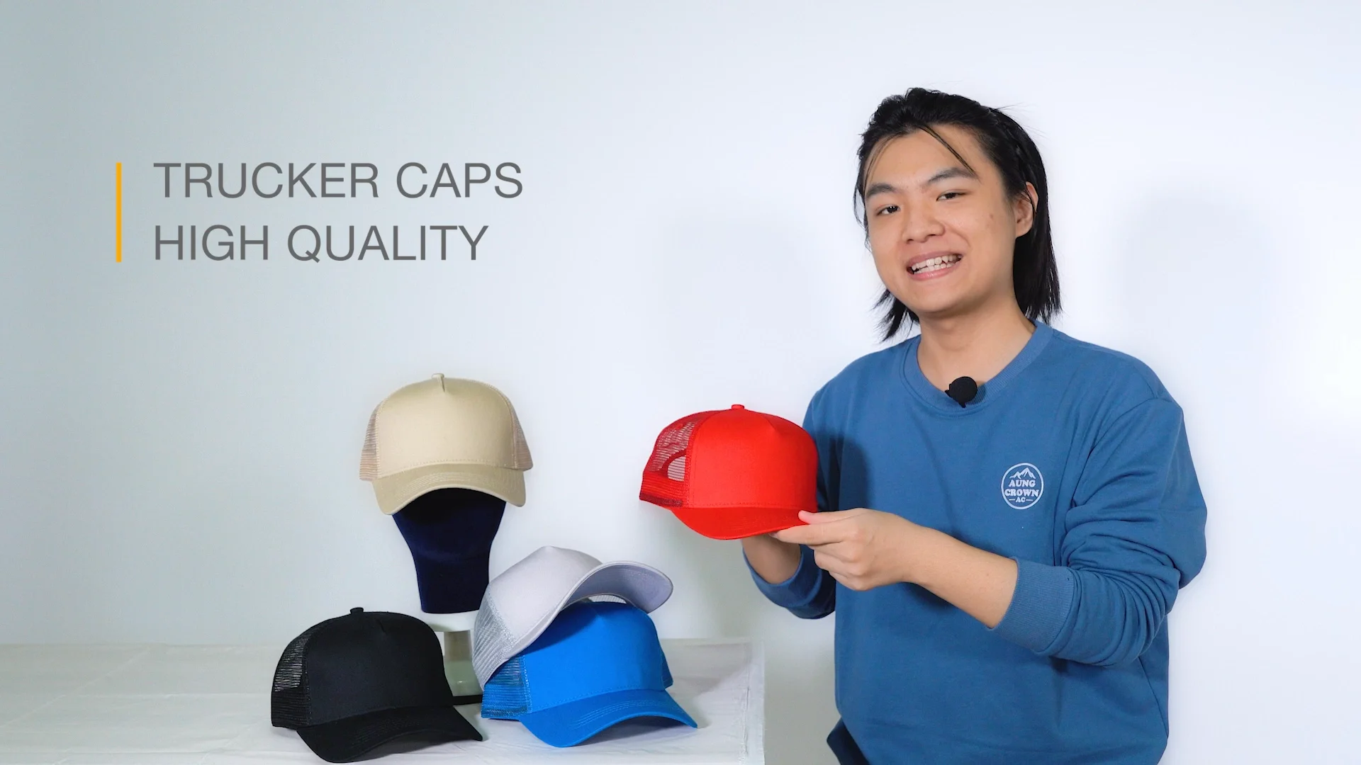 Wholesale Adjustable Curved Brim 5 Panel Mesh Caps Simple No Logo Plain Trucker Hats Cap Blank ...