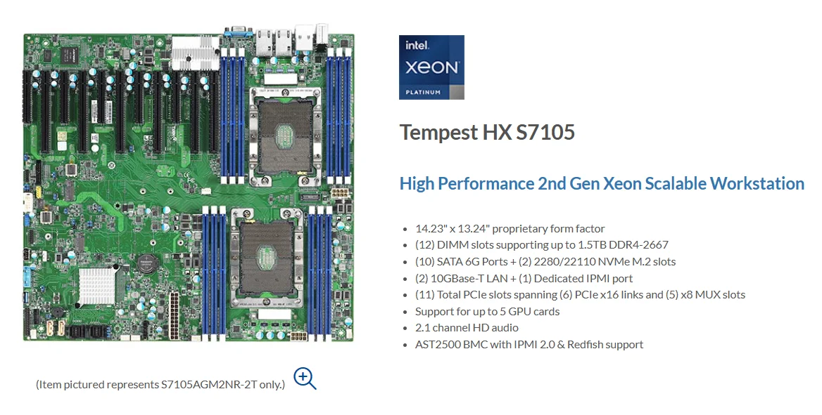 Tyan S7105AGM2NR-2T Motherboard - Dual-Socket HPC Power
