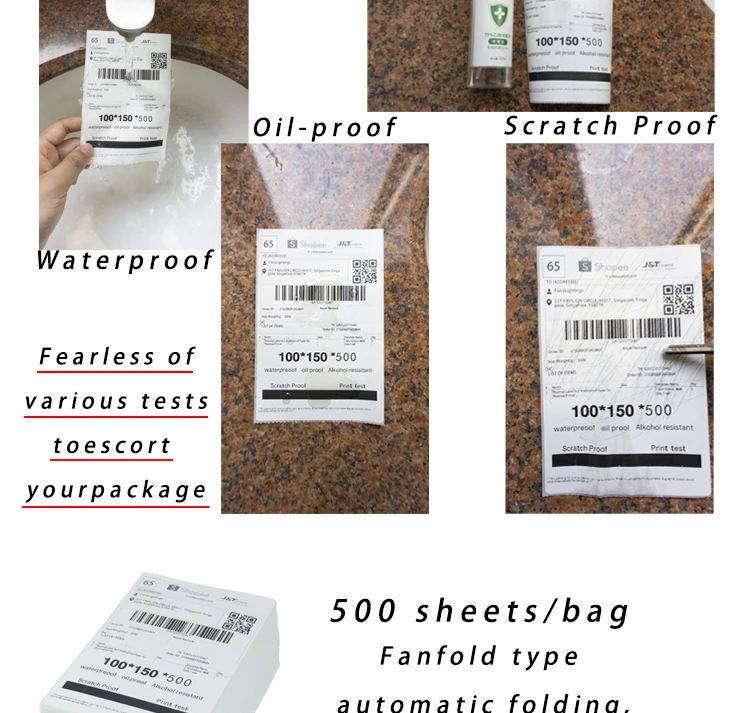 In Stock A6 Waybill Sticker Direct Thermal Sticker Sticker Fanfold 100 ...