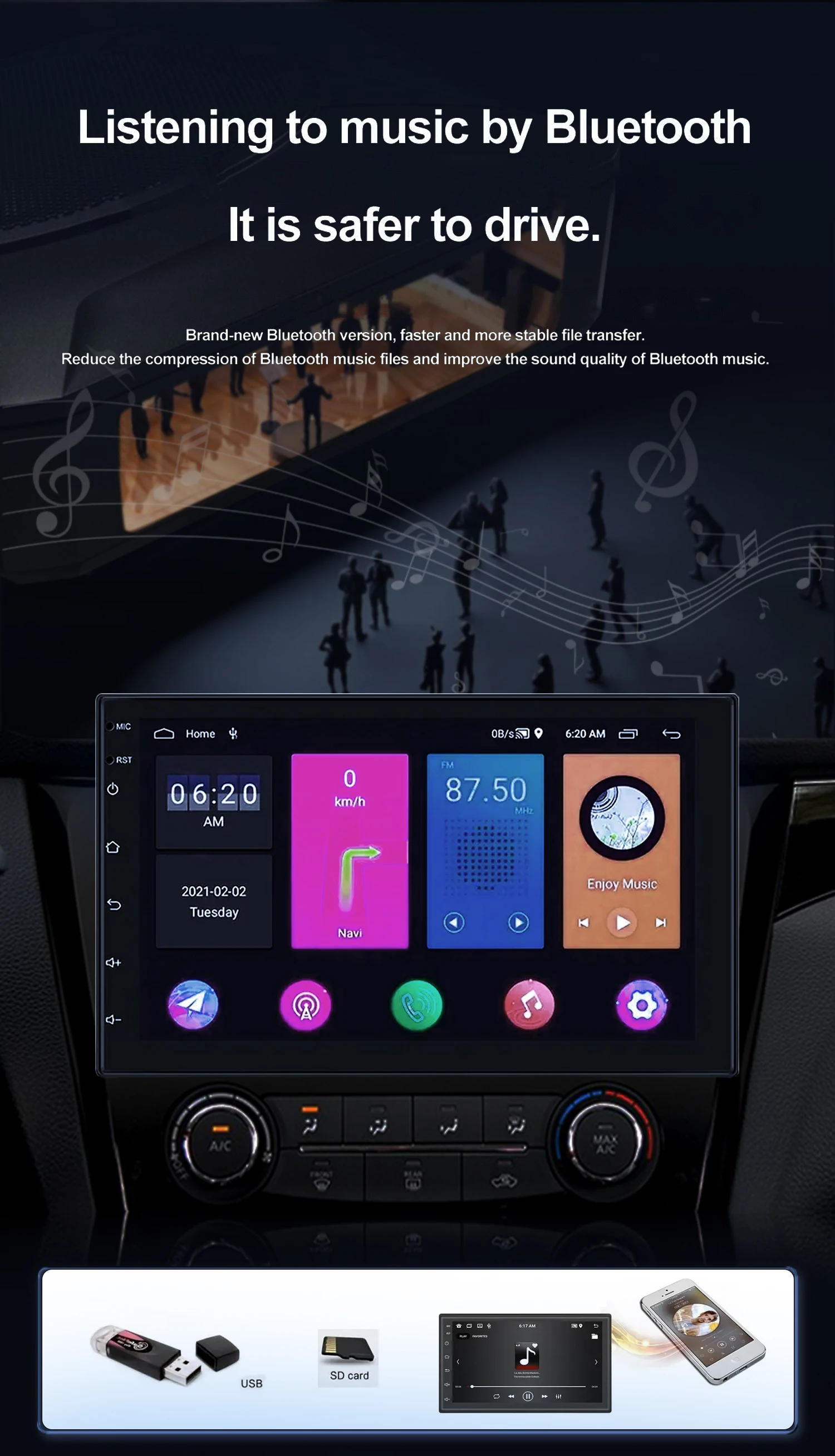 Universal 7 Inch Android Car Radio Dashboard Stereo 4 Core Double Din ...