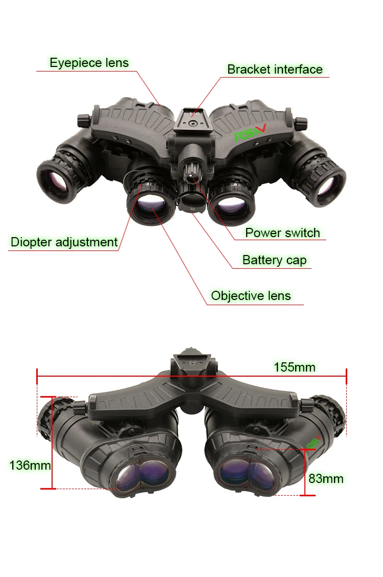 Chart-topping Vertical Field Of View 50 Degrees Night Vision Goggles ...