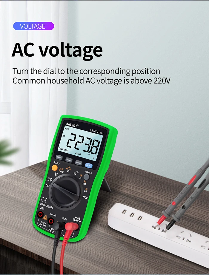 AN870 Digital Multimeter 19999 Counts True Rms Multimeters Transistor ...