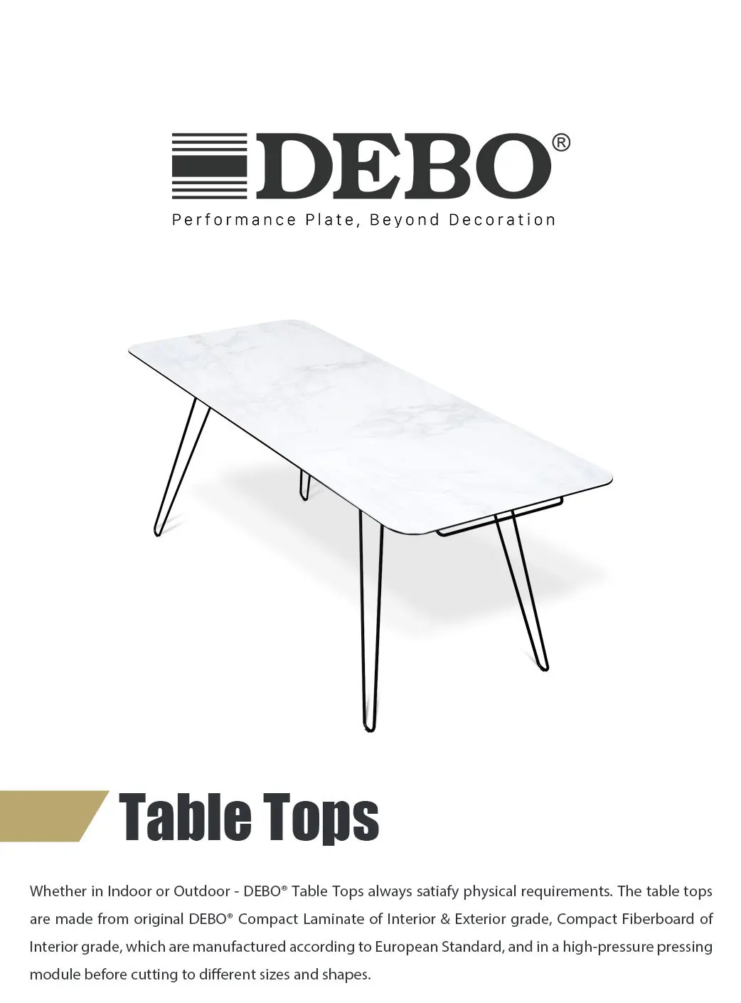 Restaurant Furniture Debo Waterproof Hpl Compact Laminate Table Surface ...