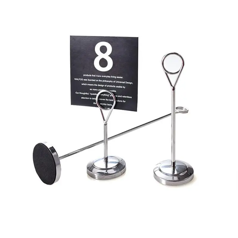 Stainless Steel Menu Card Display Stand Wedding Restaurant Table Number ...