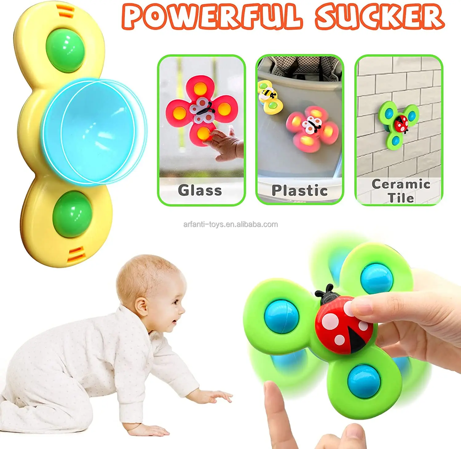 Cpc Hot Selling Sensory Baby Window Spinning Toys Suction Base Rotating ...