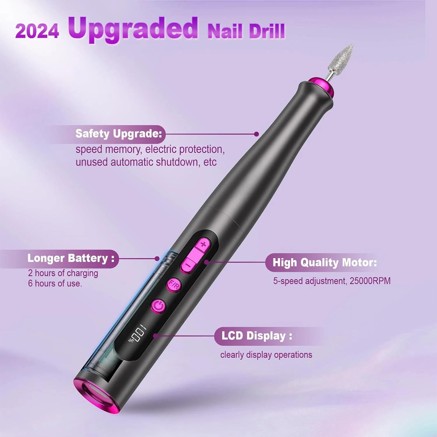 Professional Portable Pedicure 8 In 1 Electric Manicure Nail File Set ...