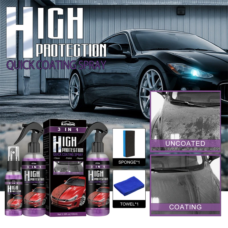 Rayhong 3 in 1 Car Coating Spray - High Protection & Shine