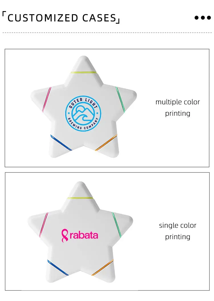 Five-pointed Star Modeling Five Colors In One Highlighter Marker Gift ...