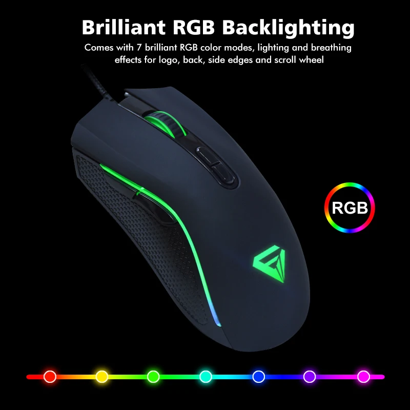 Custom Logo Wired Gaming Mouse Cheap Rgb 7d Button Usb 16000 Dpi Led ...