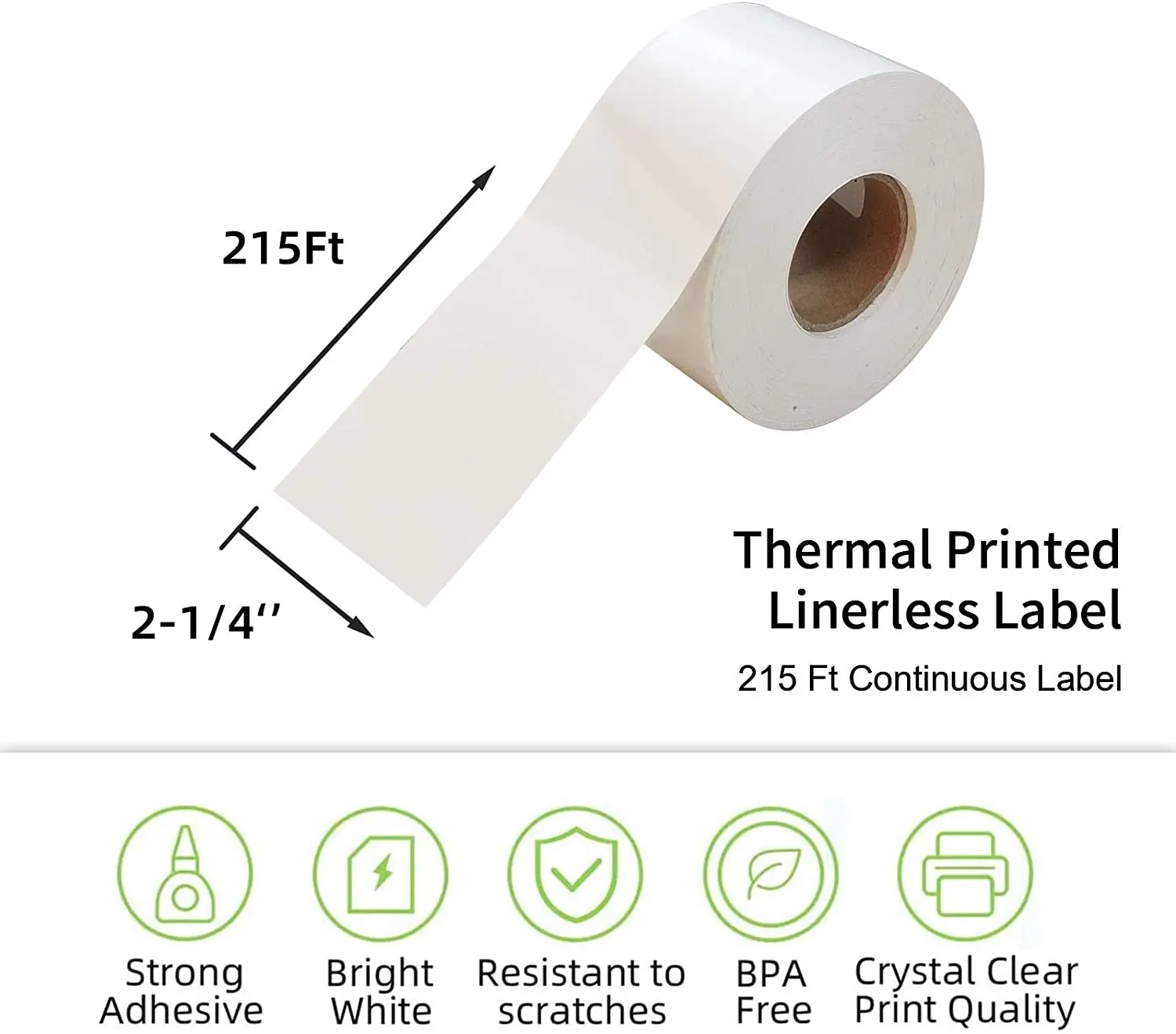 Custom Supermarket Liner Less Label Rolls Liner Free Thermal Paper ...