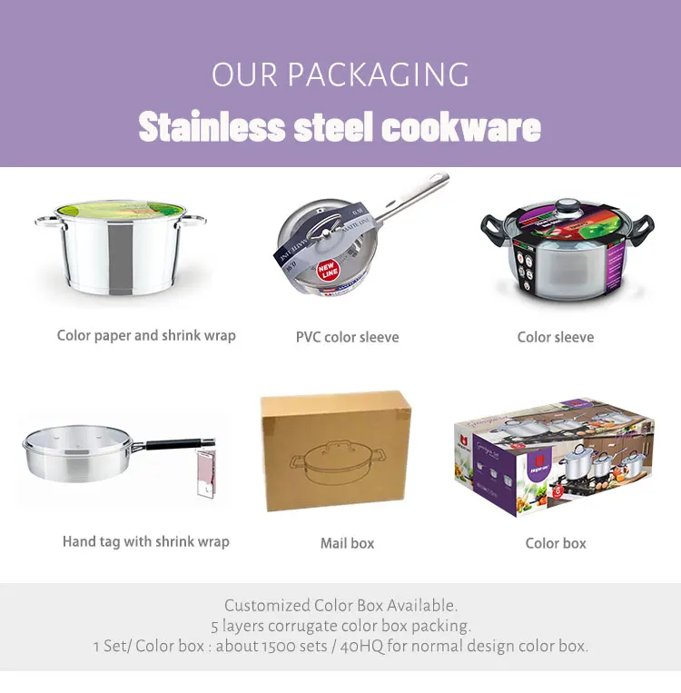 Luxurious And Stylish Purple 12pcs Stainless Steel Tulip Shape Cookware ...