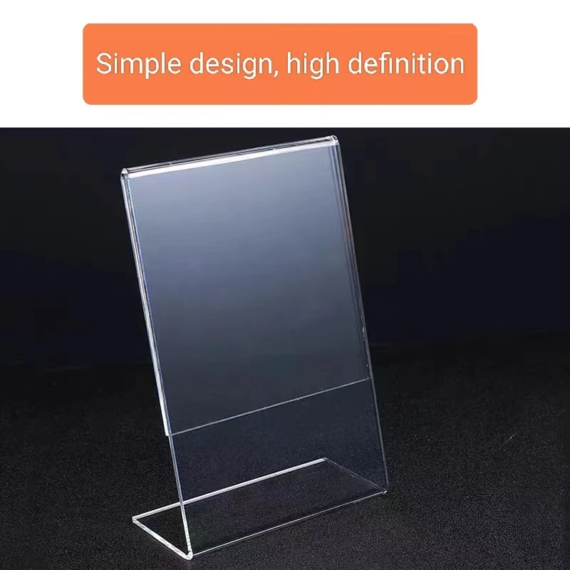 Clear Acrylic Advertising Display Sign A4 Restaurant Menu Clip L Shape ...