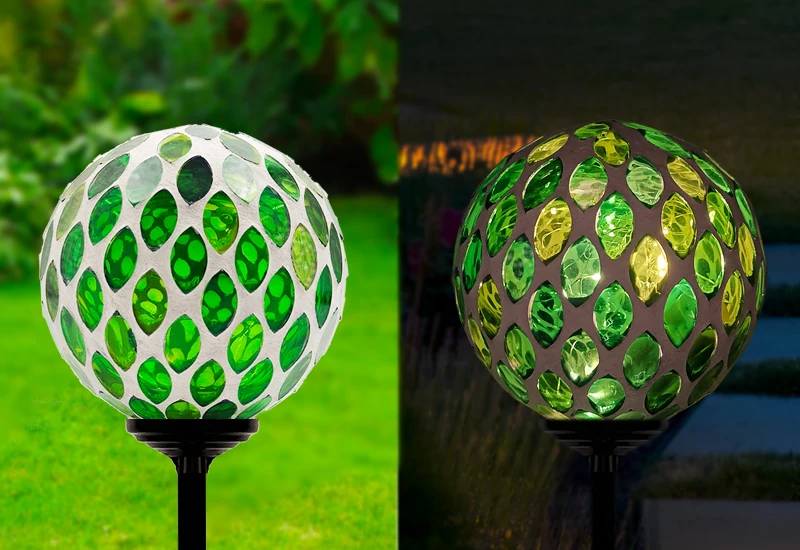 Decorative Lighting Mosaic Gazing Ball Garden Solar Stake Lights