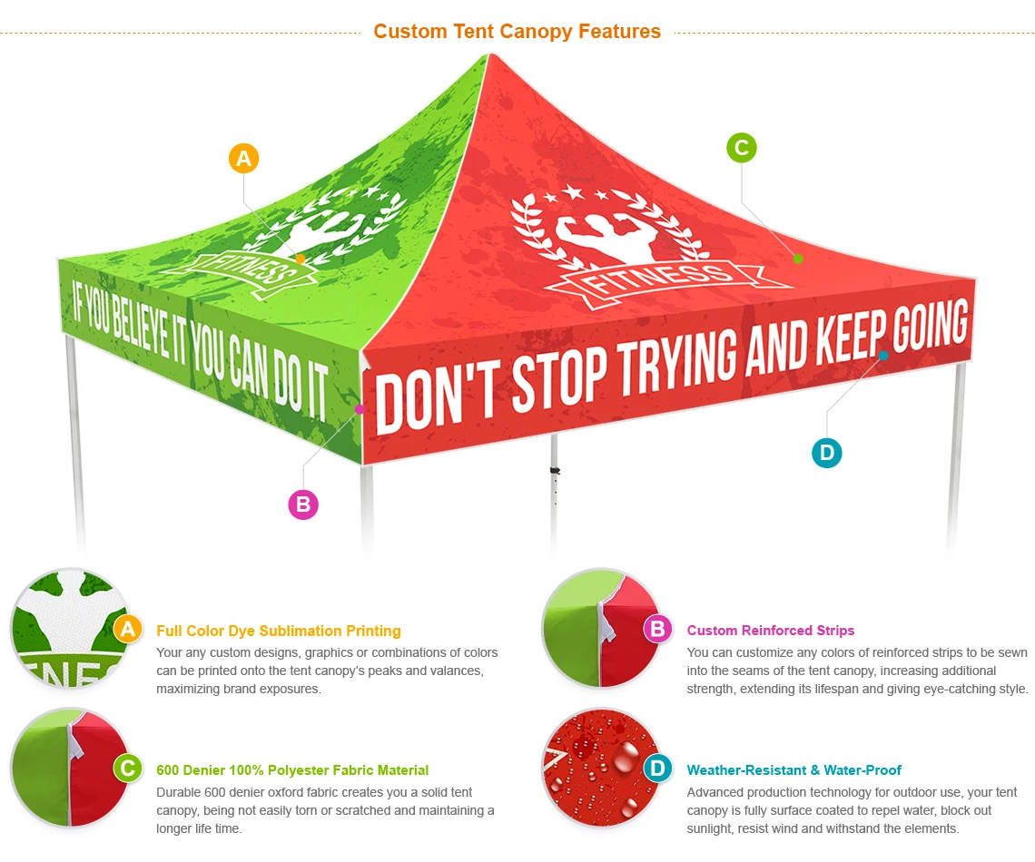 Pdyear Custom 10x10ft Advertising Tent Outdoor Events Trade Shows ...
