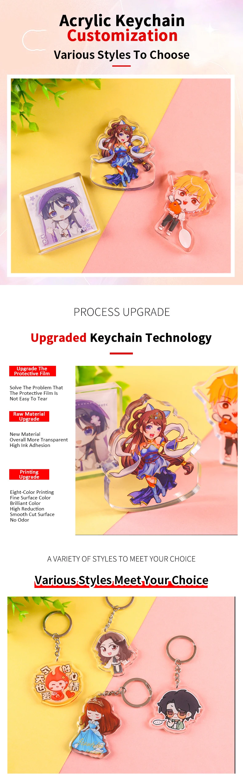 Custom Anime Acrylic Standees - Thick, Clear, and Versatile