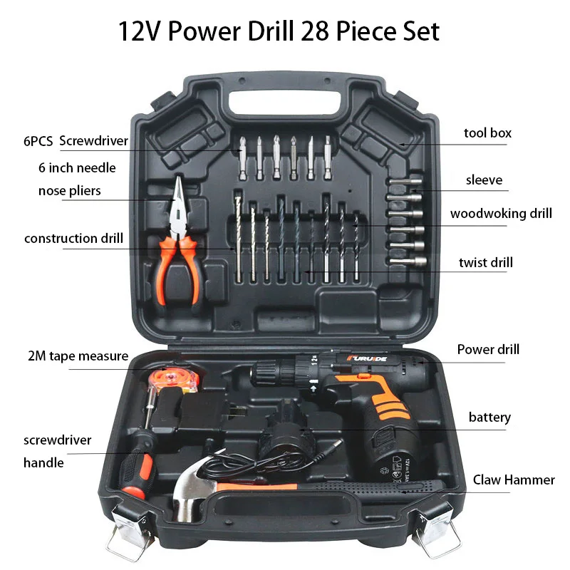 Factory Supplier 16/28/35/91/102/112 Pcs Cordless Power Tool Set ...
