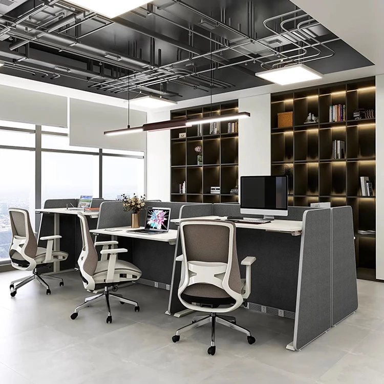 Staff Desk Combination Screen Multi-position Simple Workstation Smart ...
