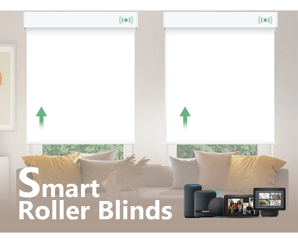 Motorized Remote Control Roller Blinds with Blackout Fabric, OEM