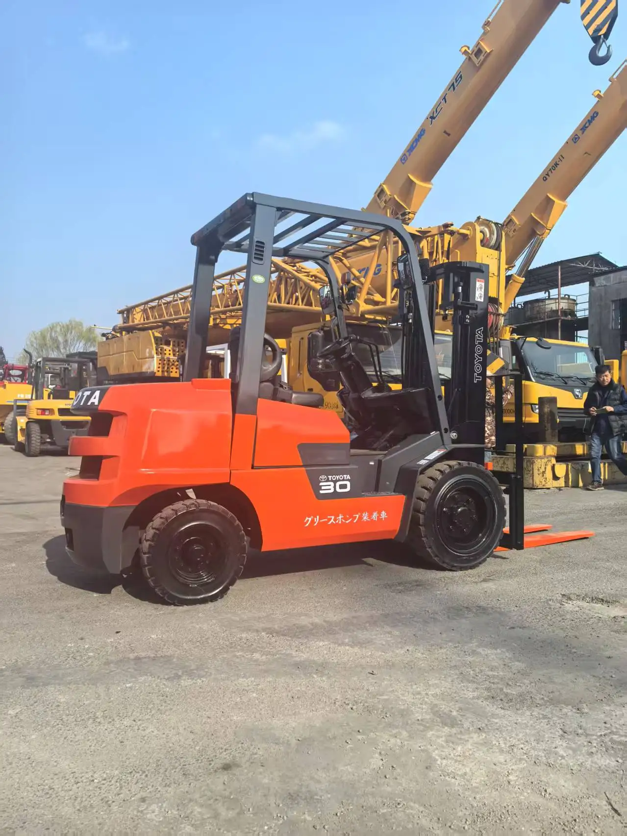 Used Toyota Forklift 3t FDZN30 fork truck 3Stages With Sideshift Fork ...