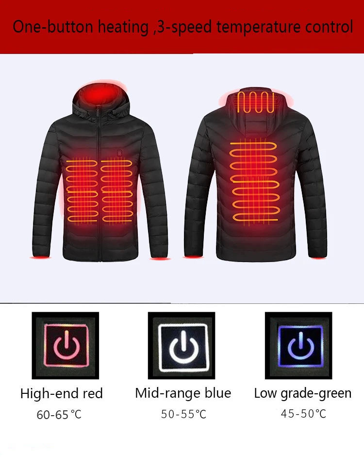 Usb Battery Powered Heated 5v /2a Plus Size Women Men's Jacket Smart ...