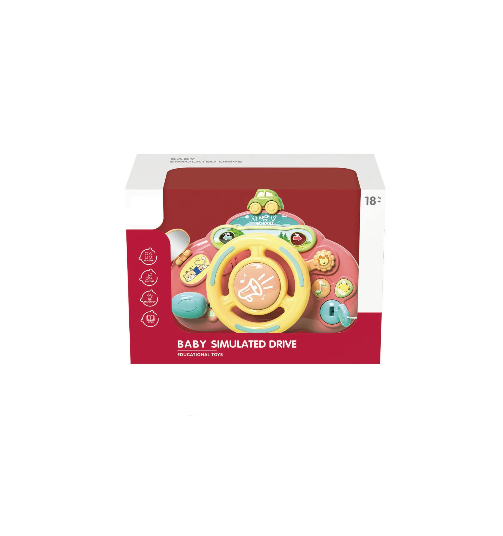 Baby Simulation Drive Steering Wheel With Rearview Mirror Kids ...