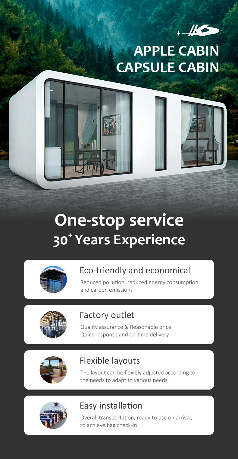 20Ft 40Ft Prefab Modular Houses Modern Space Capsule House Tiny Homes ...