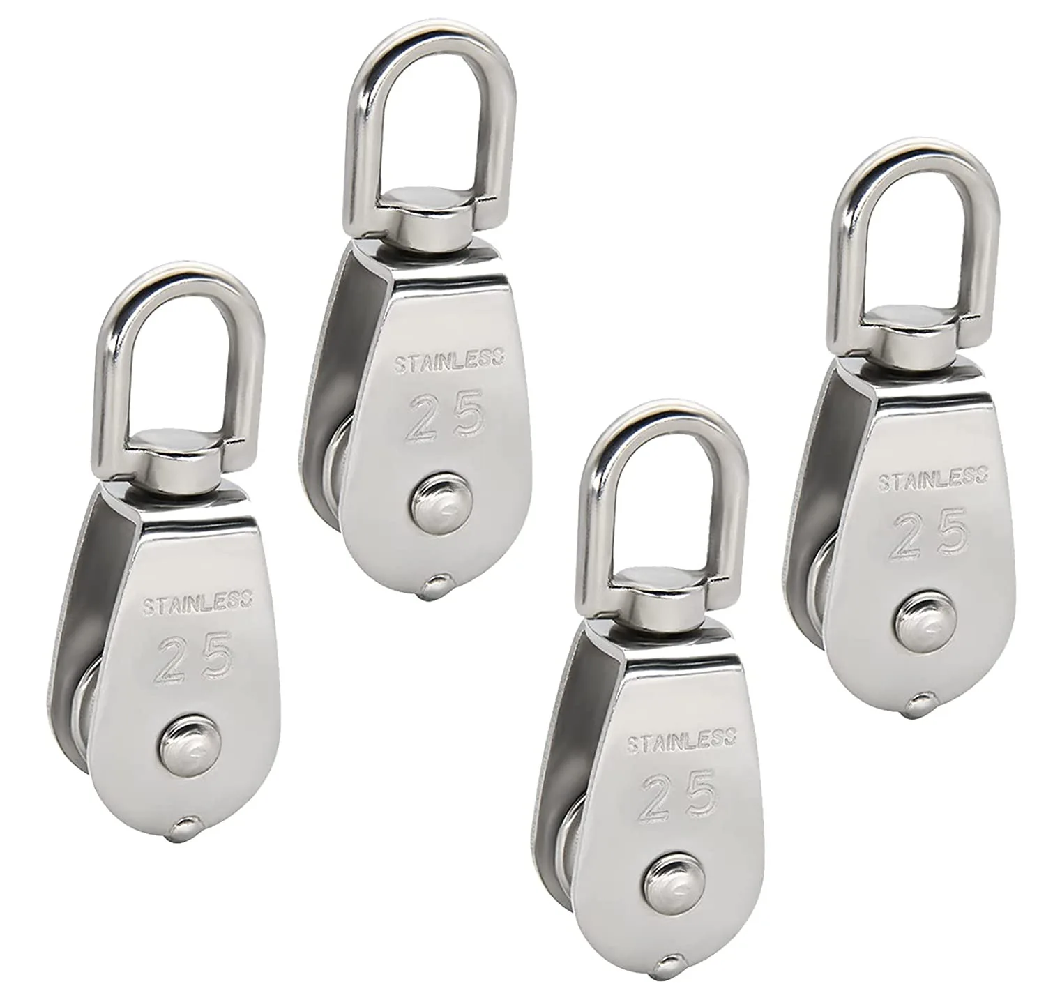 Stainless Steel Fittings Lifting Double Pulley Block Wheel Swivel ...